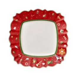 Villeroy & Boch Speiseteller VILLEROY & BOCH "Speiseteller Toy's Delight 28 x 28 cm rot", rot, L:28cm, Speiseteller, Speiseteller