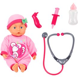 Babypuppe BAYER "Doktorpuppe", rosa, pink, Puppen, Baby, Babypuppe, mit Funktion