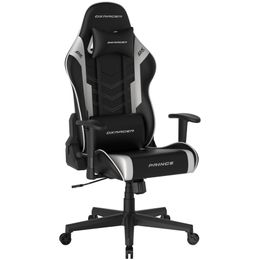 Gaming-Stuhl MCA furniture "DX Racer Prince Gamingchair", schwarz, schwarz, B:67cm H:126cm T:67cm, Kunstleder, Nylon, Polyurethan, St&uuml;hle, Gaming-Stuhl, Gaming,Racing,Design,Lordose,Kissen,Armlehne,drehbar,verstellbar