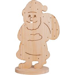 N&auml;ve N&Auml;VE LED Dekoobjekt "Santa, Weihnachtsdeko aus Holz", beige (natur), H: 80cm, 1 Stk., Leuchten, Holz-Stehleuchte, H&ouml;he ca. 80 cm, Batteriebetrieben, LED Dekoobjekt
