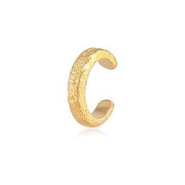 Ohrklemme Elli "Ohrringe Single Earcuff Organic Ohrklemme 925 Silber" Gr. 9, gold, Ohrringe, Damen, ohne Stein, Silber 925 (Sterlingsilber), Ohrklemme