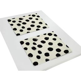 Platzset Adam "Dots", schwarz (natur, schwarz), B:40cm L:30cm, Obermaterial: 73% Leinen, 27% Baumwolle, Platzsets, Platzset, aus Bio-Baumwolle,Made in Germany
