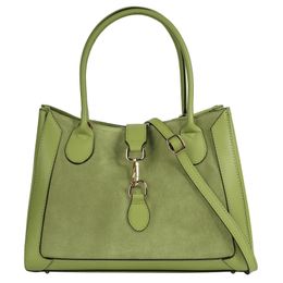 Shopper Samantha Look, Damen, Gr. B/H/T: 34cm x 27cm x 15cm onesize, gr&uuml;n, Leder, clean, Taschen Shopper, echt Leder, Made in Italy