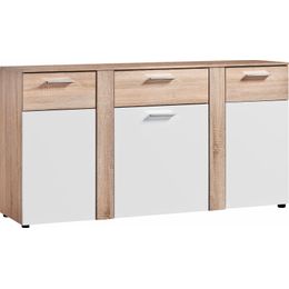 Kommode Procontour "Trenti BESTSELLER", wei&szlig; (eichefarben, wei&szlig;), B:155cm H:81cm T:40cm, Sideboards, Kommode, H&ouml;he 81 cm, mit variabel verstellbaren Einlegeb&ouml;den