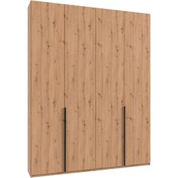 Kleiderschrank wimex "Mugano,in 5 Breiten,2 H&ouml;hen,2 Tiefen, viele Farben, Made in Germany", artisan, eiche nachbildung, griffe schwarz, B:180cm H:236cm T:40cm, Holzwerkstoff, Schr&auml;nke, Kleiderschrank, mit langen Griffen aus Metall, mit oder ohne Spiegel