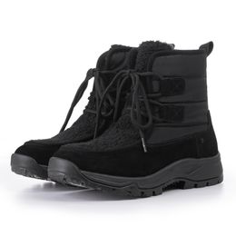 Winterboots Luhta "HOHTAVA MS", Damen, Gr. 42, basic schwarz, Leder, Textil, Schuhe Winterboots, mit Gummi-Laufsohle, profiliertes Laufsohlenprofil, gef&uuml;ttert