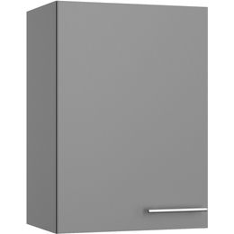 H&auml;ngeschrank Optifit "Lilly", grau (basalt grau, basalt, schwarz stone), B:50cm H:70,4cm T:34,6cm, Holzwerkstoff, Schr&auml;nke, H&auml;ngeschrank, Breite 50 cm, 1 T&uuml;r, 2 Einlegeb&ouml;den