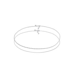 Ketten-Set Elli Premium "Halskette Choker Kordelkette Veneziakette (2 tlg) 925 Silber" Gr. 36, silber, Halsketten, Damen, ohne Stein, Silber 925 (Sterlingsilber), Ketten-Set