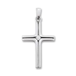 Kettenanh&auml;nger ONE ELEMENT "Zirkonia Kreuz Anh&auml;nger aus 925 Silber", silber, Schmuckanh&auml;nger, Damen, Silber 925 (Sterlingsilber), Kettenanh&auml;nger
