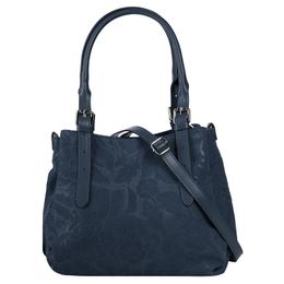Henkeltasche Samantha Look, Damen, Gr. B/H/T: 29cm x 25cm x 18cm onesize, blau, Leder, unifarben, Taschen Henkeltasche, echt Leder, Made in Italy