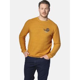 Rundhalspullover Jan Vanderstorm "Pullover TRYGVE", Herren, Gr. XXL, gelb (dunkelgelb), Obermaterial: 100% Baumwolle CO., Pullover Rundhalspullover