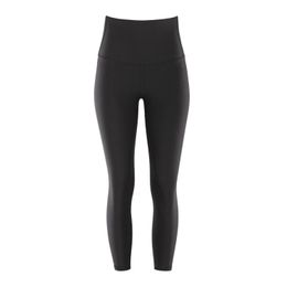 Leggings WINSHAPE "7/8-Tights HWL317C", Damen, Gr. M, Normalgr&ouml;&szlig;en, schwarz, 85% Polyester, 15% Elasthan, Hosen Leggings, mit V-Shape Applikation und Core-Bund