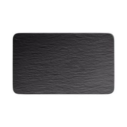 Villeroy & Boch Servierplatte VILLEROY & BOCH "Multifunktionsteller quadratisch Manufacture Rock 28 x 17 cm schwarz", schwarz, L:28cm, Porzellan, Servierplatten, Servierplatte