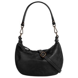 Umh&auml;ngetasche Samantha Look, Damen, Gr. B/H/T: 28cm x 21cm x 8cm onesize, schwarz, Leder, leicht gl&auml;nzend, unifarben, Taschen Umh&auml;ngetasche, echt Leder, Made in Italy