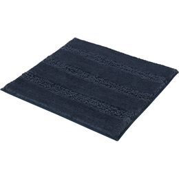 Badematte Kleine Wolke "Monrovia", blau (navy), H:23mm, Kunstfaser, Badematten, Badematte, Badteppich, Uni Farben, gestreift, aus Mikrofaser, waschbar