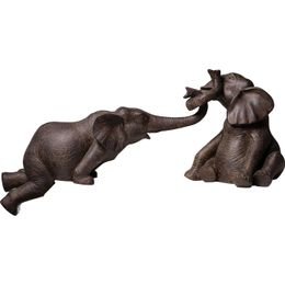 Dekofigur KARE DESIGN "Deko Figur Elefant Zirkus (2/Set)", braun, B:54cm H:21,5cm T:18cm, Polyresin, Dekofiguren, Dekofigur