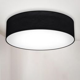 B.K.LICHT LED Deckenleuchte, schwarz, 2, &Oslash; 38cm H: 10cm, 1 Stk., Leuchten, Deckenlampe, Textil Lampenschirm, E27, Schlafzimmer, Wohnzimmer, LED Deckenleuchte