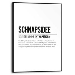 Poster Reinders "Schnapsidee", schwarz-wei&szlig; (farbe bild(er): schwarz, wei&szlig;), B:30cm H:40cm T:1,6cm, Bilder, Poster, K&uuml;che - Schwarz-Wei&szlig; - MDF - Spr&uuml;che - 30x40 cm