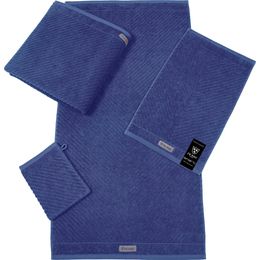 Waschhandschuh Ross "Smart", blau (royalblau), B:16cm L:21cm, Frottier, Handt&uuml;cher, Waschhandschuh, Uni-Rippe mit Velourslabel