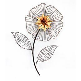 Wanddekoobjekt "Wanddeko Blume", gold (schwarz, goldfarben), B:40cm H:58cm T:3,5cm, Metall, HOFMANN LIVING AND MORE, Wanddekoobjekte, Wanddekoobjekt, Wanddekoration aus Metall