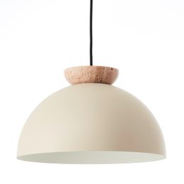 Brilliant Pendelleuchte "Nalam", beige, 1, &Oslash; 35cm, 1 Stk., Leuchten, 173 x 35 cm, E27, k&uuml;rzbar, Metall/Travertin, beige, Pendelleuchte