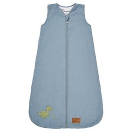 Babyschlafsack Sterntaler "Musselin-Schlafsack 70cm DINO Rexi", Baby, Gr. Blacklist, blau, Obermaterial: 100% Baumwolle CO., Schlafs&auml;cke Babyschlafsack