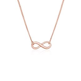 Kette mit Anh&auml;nger Elli "Halskette Kette Infinity Unendlichkeit Symbol 925 Silber" Gr. 45, rosa (rosegold), Halsketten, Damen, ohne Stein, Silber 925 (Sterlingsilber), Kette mit Anh&auml;nger