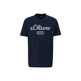 T-Shirt s.Oliver "T-Shirt Logo T-Shirt 1er Pack", Herren, Gr. M, blau (dunkelblau), Obermaterial: 100% Baumwolle CO., Shirts T-Shirt