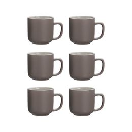 Ritzenhoff & Breker Espressotasse RITZENHOFF & BREKER "Espressotassen Jasper 100 ml 6er Set", grau (taupe), 6 tlg., Keramik, Trinkgef&auml;&szlig;e, Espressotasse