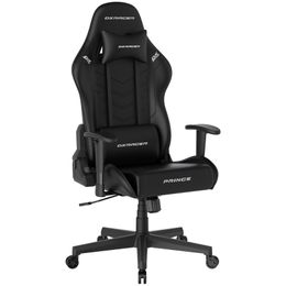 Gaming-Stuhl MCA furniture "DX Racer Prince Gamingchair", schwarz, schwarz, B:67cm H:126cm T:67cm, Kunstleder, Nylon, Polyurethan, St&uuml;hle, Gaming-Stuhl, Gaming,Racing,Design,Lordose,Kissen,Armlehne,drehbar,verstellbar