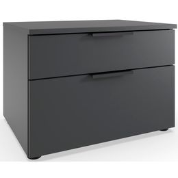 Nachtkommode wimex "Level by fresh to go", grau (graphit), B:54cm H:39cm T:41cm, Holzwerkstoff, Sideboards, Nachtkommode, 2 Schubladen mit soft-close Funktion, 54cm breit, 39cm hoch