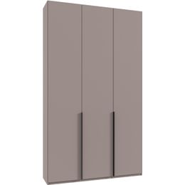 Kleiderschrank wimex "Mugano,in 5 Breiten,2 H&ouml;hen,2 Tiefen, viele Farben, Made in Germany", schwarz (saharagrau, griffe schwarz), B:135cm H:236cm T:40cm, Holzwerkstoff, Schr&auml;nke, Kleiderschrank, mit langen Griffen aus Metall, mit oder ohne Spiegel