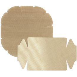 Backpapier Maximex "Antihaft-Backform-Zuschnitt", braun, Kunststoff, Papiere, Backpapier, mit Antihaft-Beschichtung, Set bestehend aus 1x rund, 1x eckig