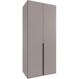 Kleiderschrank wimex "Mugano,in 5 Breiten,2 H&ouml;hen,2 Tiefen, viele Farben, Made in Germany", saharagrau, griffe schwarz, B:90cm H:208cm T:58cm, Holzwerkstoff, Schr&auml;nke, Kleiderschrank, mit langen Griffen aus Metall, mit oder ohne Spiegel