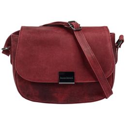 Umh&auml;ngetasche Bruno Banani, Damen, Gr. B/H/T: 21cm x 16cm x 6cm onesize, rot, Leder, unifarben, Taschen Umh&auml;ngetasche, echt Leder