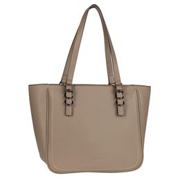 Shopper Gabor "Galinna", Damen, Gr. B/H/T: 41cm x 27,5cm x 13,5cm, beige (natur), Polyurethan, Taschen Shopper, weiches Lederimitat mit Metalldetails und Kontrastn&auml;hten