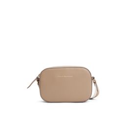 Umh&auml;ngetasche Tommy Hilfiger "TH LOGOTAPE CAMERA BAG", Damen, Gr. B/H/T: 13cm x 19,5cm x 5cm, beige, Lederimitat, unifarben, Taschen Umh&auml;ngetasche, Damen Schultertasche, Minibag mit Logo-Schriftzug auf Umh&auml;ngeriemen