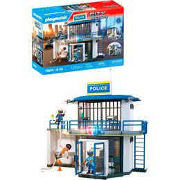 Konstruktions-Spielset Playmobil "Polizeiwache mit Fahndungsraum (71874), Action Heroes", bunt, Spielbausteine, Kinder, Kunststoff, Konstruktions-Spielset, Made in Europe