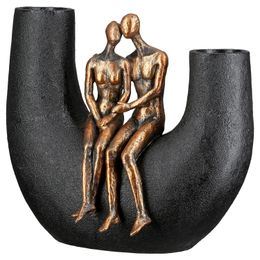 Tischvase CASABLANCA BY GILDE "Vase Frau; Mann Movement schwarz H. 20,5 cm", schwarz, B:23cm H:20,5cm T:13cm, Kunstharz, Vasen, Tischvase