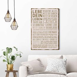 Deco-Panel Reinders "Denke positiv", braun (farbe bild(er): natur, braun), B:60cm H:90cm, Hartfaserplatte, MDF, Bilder, Deco-Panel