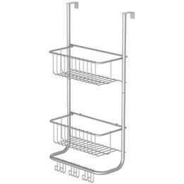 EISL&reg; Duschregal EISL "Silber", silber (chrom), B:16,2cm H:62cm T:30,5cm, Edelstahl, Regale, Duschregal, o. Bohren, Duschablage, Duschkorb zum H&auml;ngen, 2 Etagen