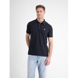 Poloshirt Lerros, Herren, Gr. S, blau (classic navy), Single Jersey, Obermaterial: 97% Baumwolle, 3% Elasthan, unifarben, regular fit taillenbedeckt, Shirts Poloshirt, mit Logo Stickerei