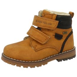 Winterboots Tom Tailor, Jungen, Gr. 28, braun (camelfarben), Lederimitat, Textil, Schuhe Winterboots, mit gepolstertem Schaftrand