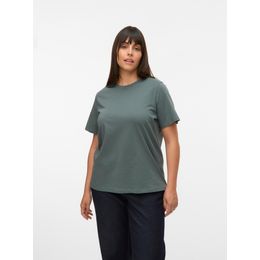 Kurzarmshirt Vero Moda CURVE "VMPAULINA SS T-SHIRT GA JRS NOOS CUR", Damen, Gr. L, balsam gr&uuml;n, Jersey, Obermaterial: 100% Baumwolle, unifarben, normal, Rundhals, Shirts Kurzarmshirt, Baumwolle, regular fit