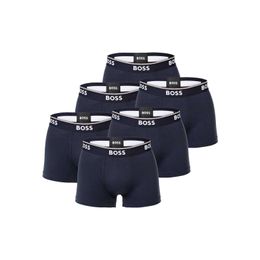 Boxershorts BOSS "Boxershort Trunk 3P Power 6er Pack", Herren, Gr. M, blau (dunkelblau), Obermaterial: 95% Baumwolle CO. 5% Elasthan EL., Unterhosen Boxershorts