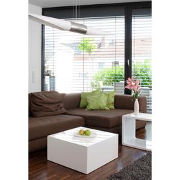 Couchtisch Salesfever, wei&szlig;, B:60cm H:30cm T:60cm, Tische, Couchtisch, Ultramoderner Hochglanztisch mit Lounge-Charakter und pflegeleichter O