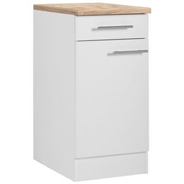 Unterschrank Optifit "Mini", braun (wei&szlig;, wildeichefarben), B:40cm H:84,8cm T:60cm, Schr&auml;nke, Unterschrank, Breite 40 cm