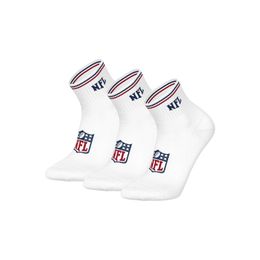 Kurzsocken NFL "Socken NFL SHIELD 3Pack Quarter Socks 3er Pack", Damen, Gr. 39-42, braun (wei&szlig;), Obermaterial: 70% Baumwolle CO. 29% Polyester PES. 1% Elasthan EL., Socken Kurzsocken