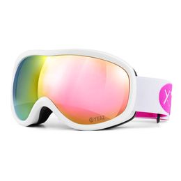 Skibrille YEAZ "Ski- und Snowboard-Brille pink/weiss STEEZE", wei&szlig;, Sportbrillen, Skibrille