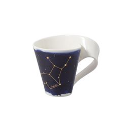 Villeroy & Boch Tasse VILLEROY & BOCH "Tasse Jungfrau NewWave Stars 300 ml wei&szlig;-blau", bunt (wei&szlig;, blau), Porzellan, Trinkgef&auml;&szlig;e, Tasse